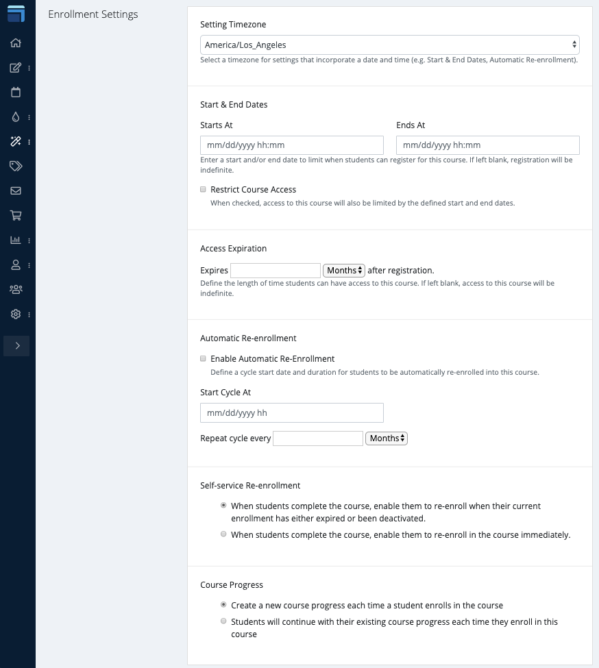 Setting A Start And End Date For A Course Skilljar Help Center